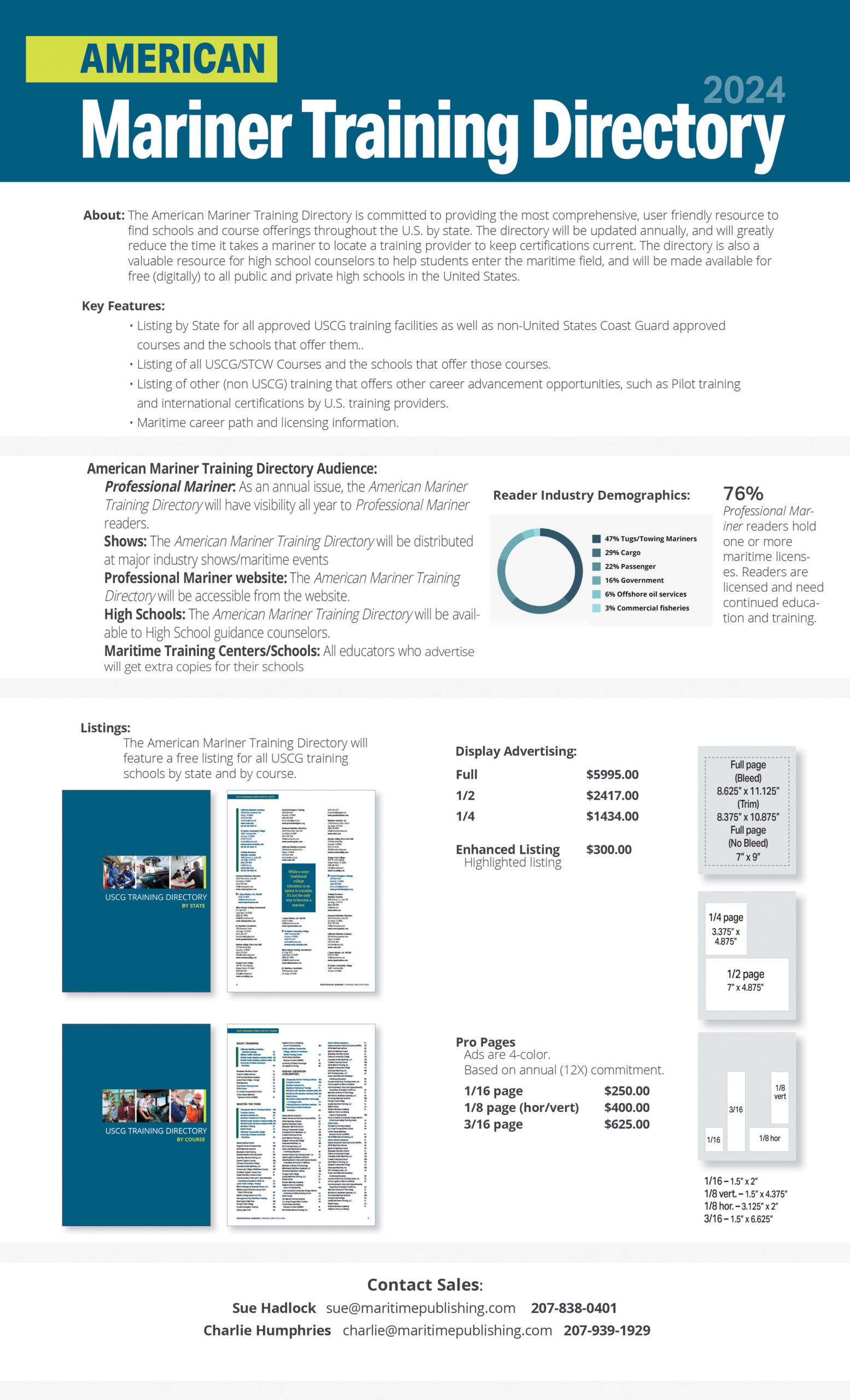 Training Directory Rate Sheet – Professional Mariner